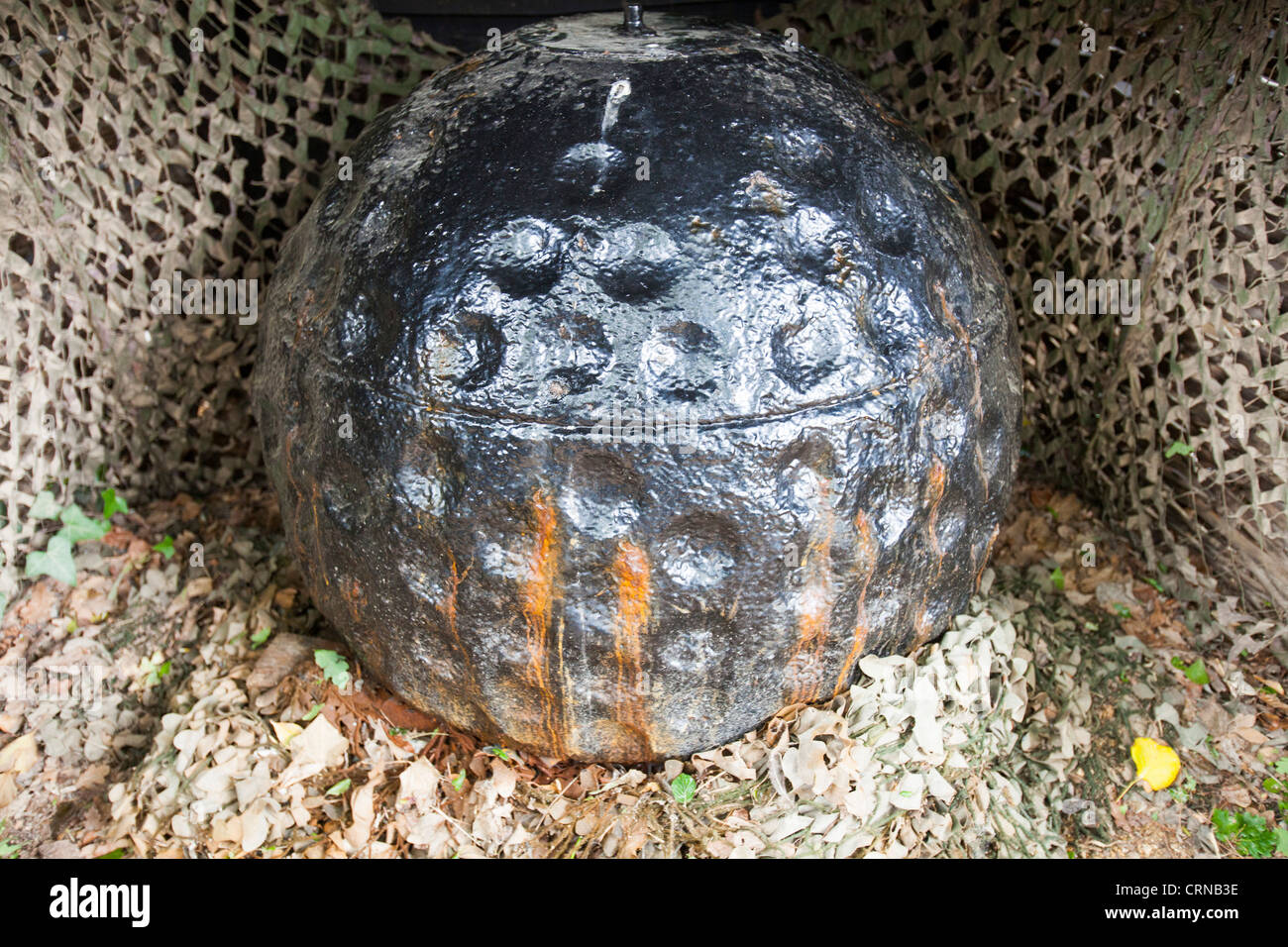 A bouncing bomb invented by Barnes Wallace to blow up dams in Germany ...