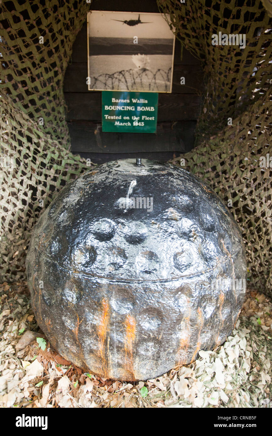 A bouncing bomb invented by Barnes Wallace to blow up dams in Germany ...