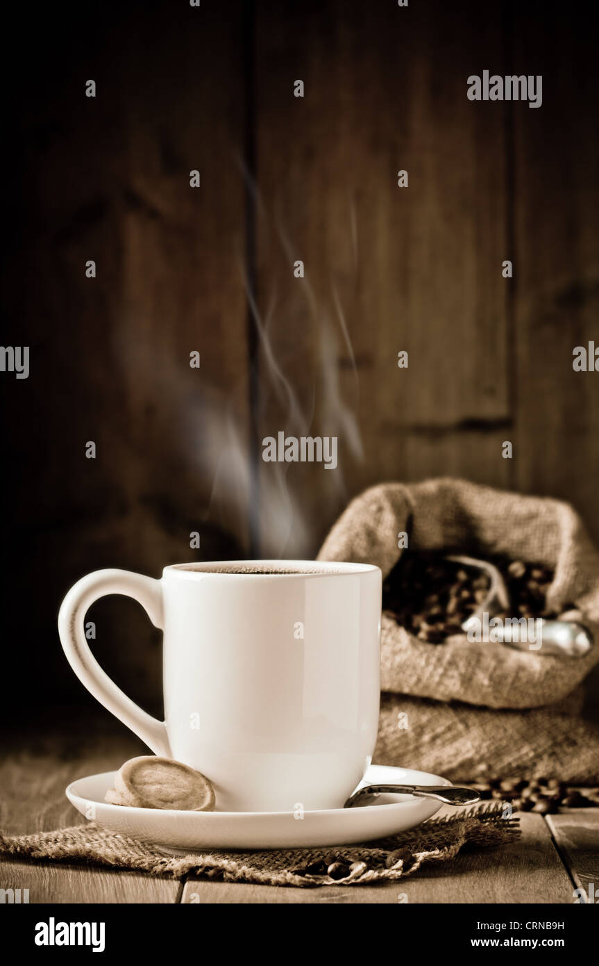 Steaming hot black coffee in hi-res stock photography and images - Alamy