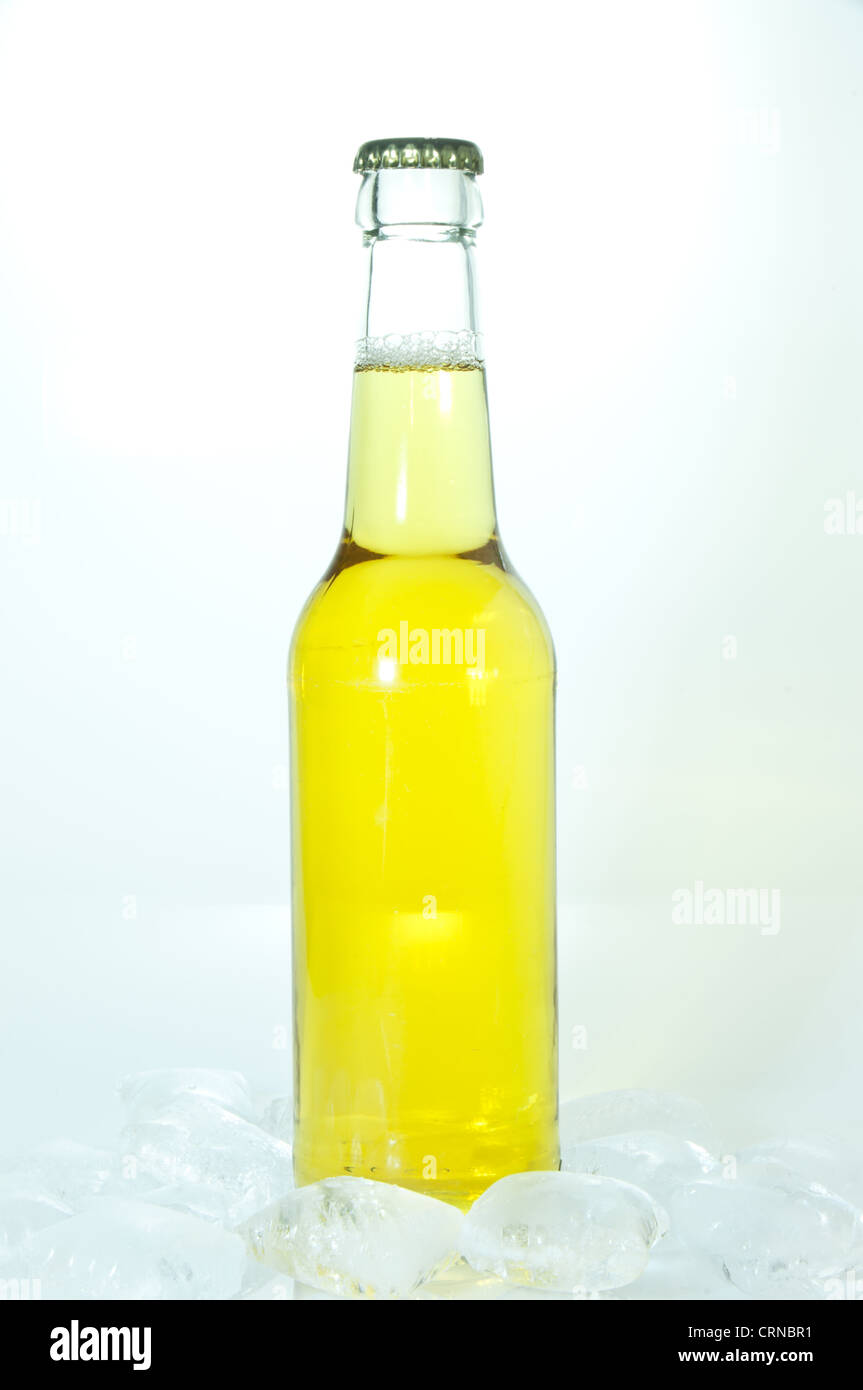 Cold drink with ice on white / gray background Stock Photo - Alamy