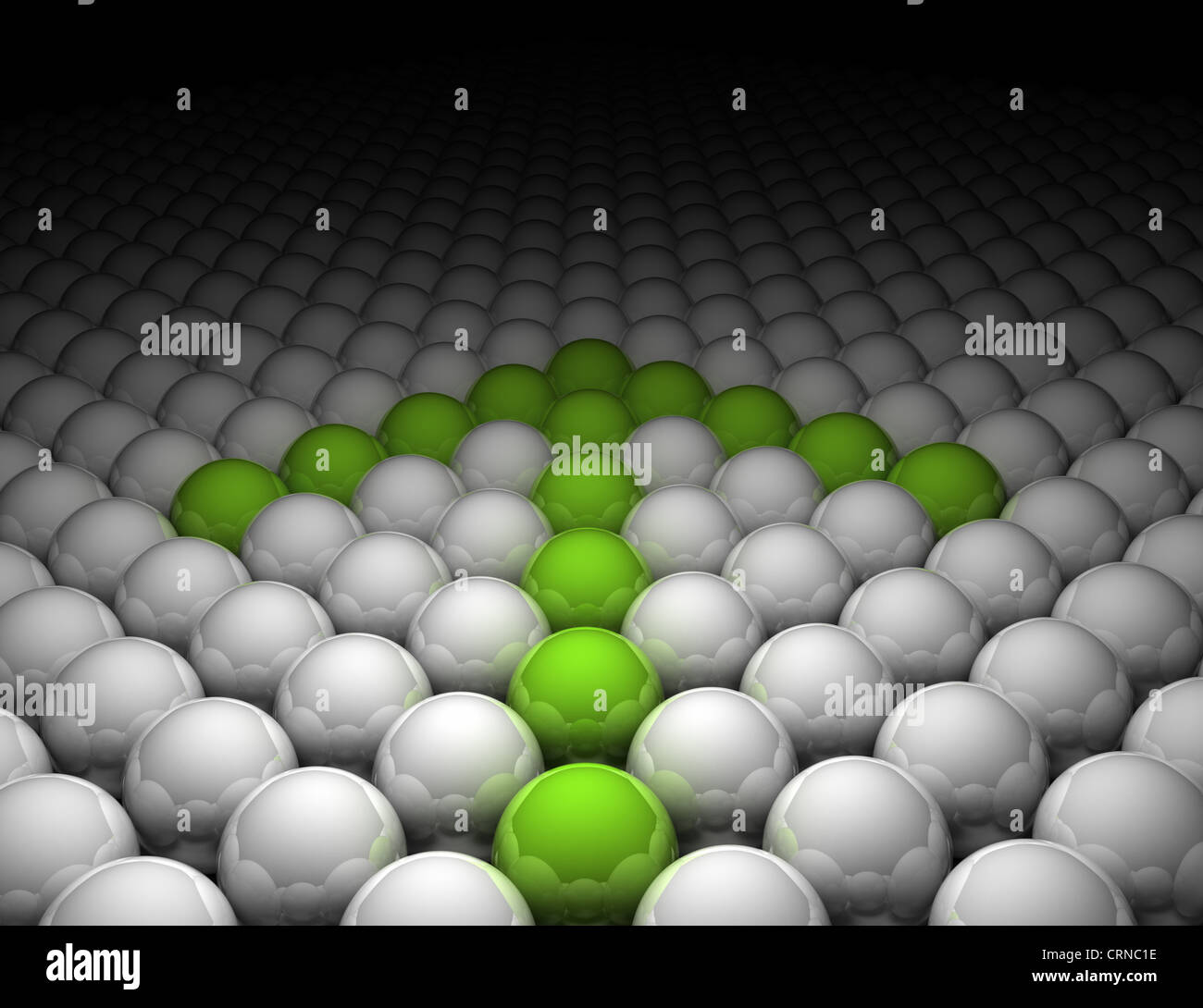 Green arrows made of 3d spheres Stock Photo - Alamy