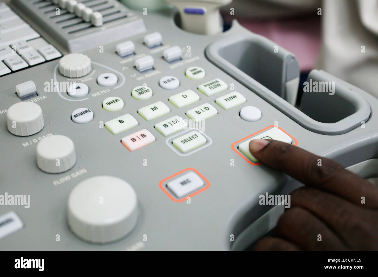 A close up of the control panel for an ultrasound machine Stock Photo ...