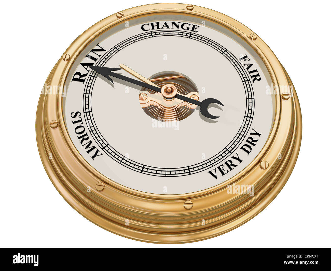 Isolated illustration of a barometer indicating persistent rain Stock ...