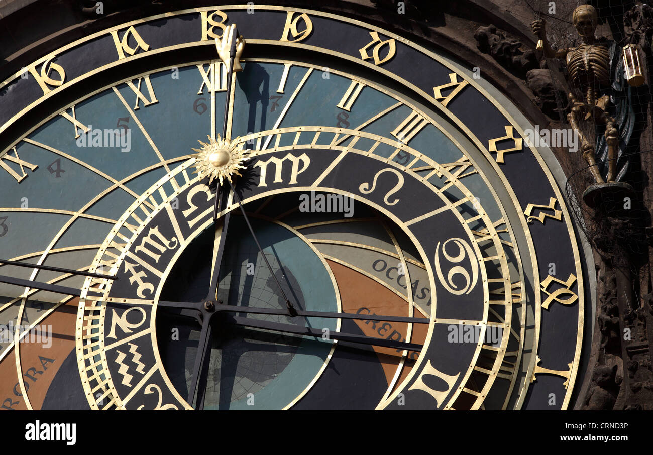 Old astronomical clock in Prague, Czech Republic Stock Photo - Alamy