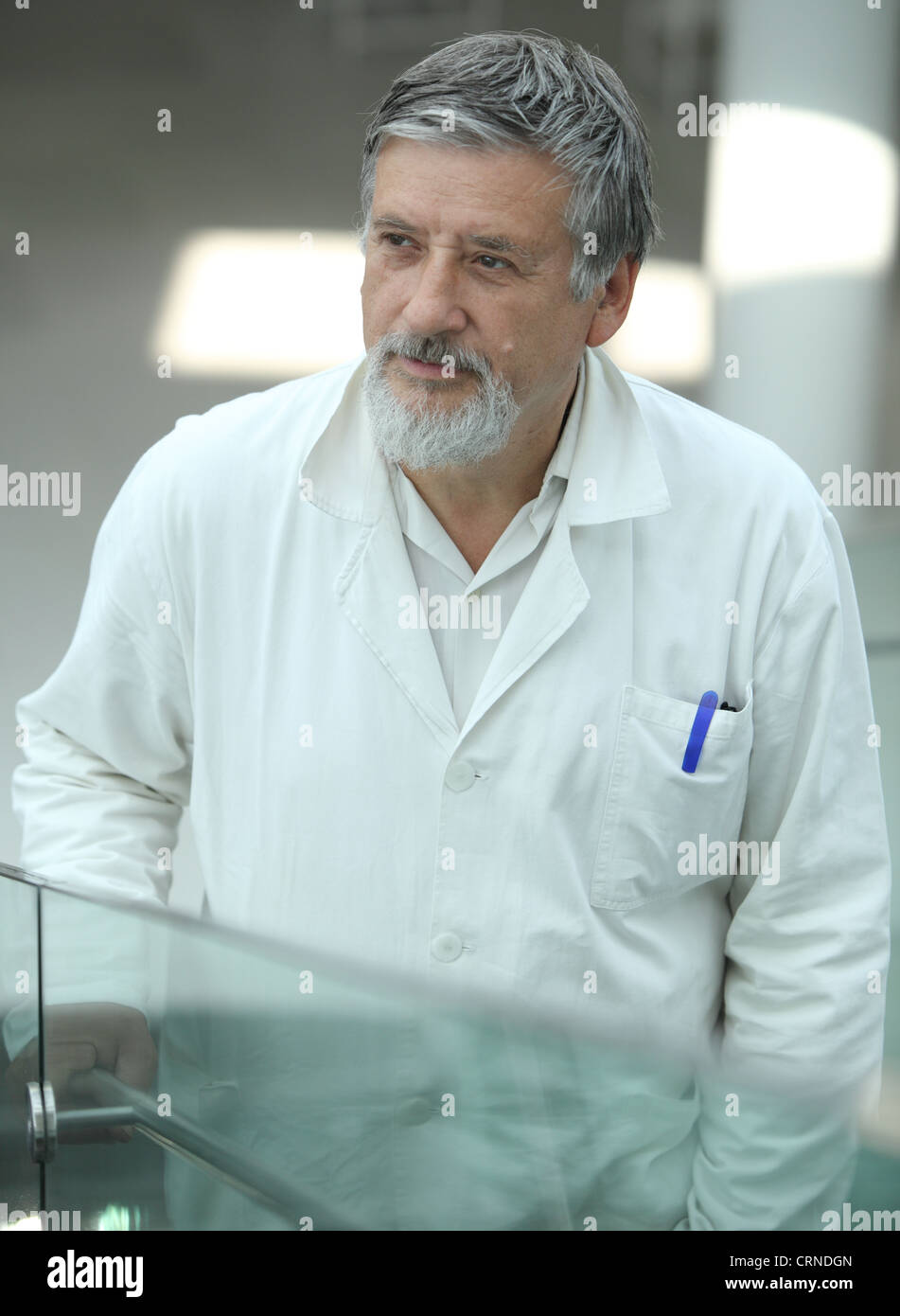 Renowned scientist/doctor in a research center/hospital looking ...