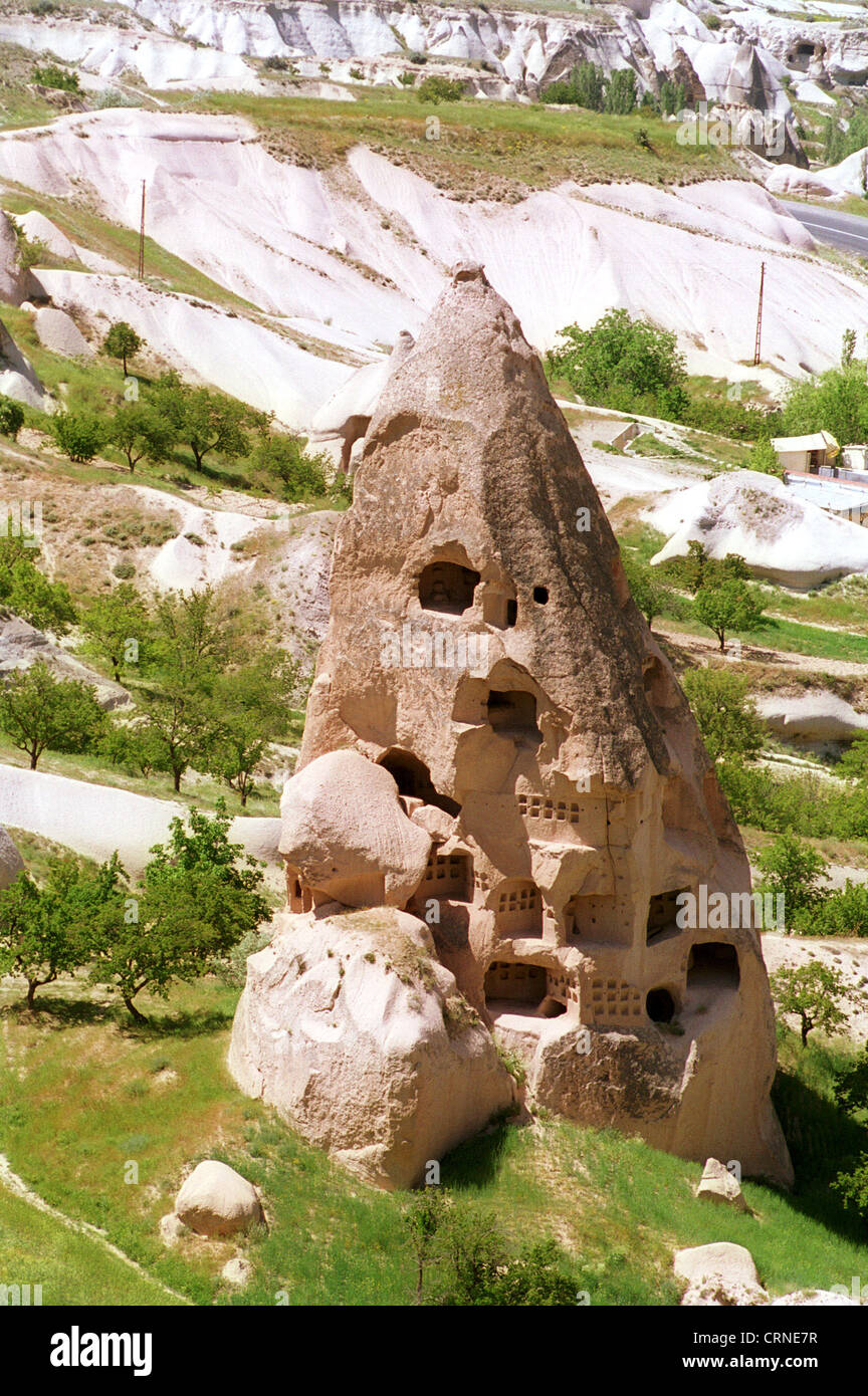 Rock pyramid in Göreme National Park, Cappadocia (Turkey Stock Photo ...