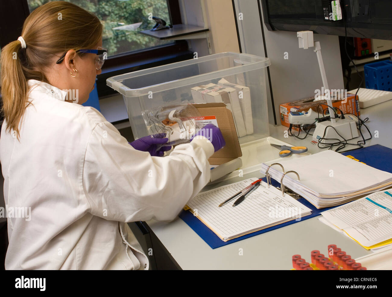 Samples sent into the lab from GPs are processed within 30 hours Stock ...