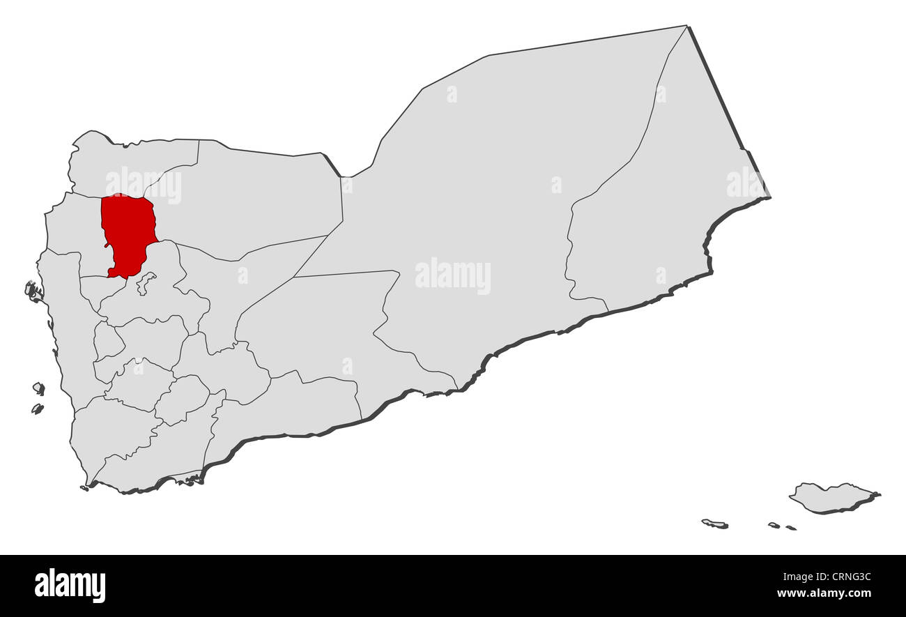 Political map of Yemen with the several governorates where Amran is ...