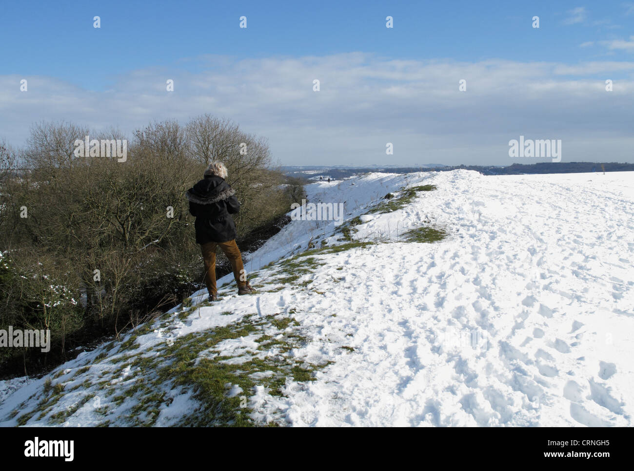 Winter snow Bath and Northeast Somerset taken from Solsbury Hill ...