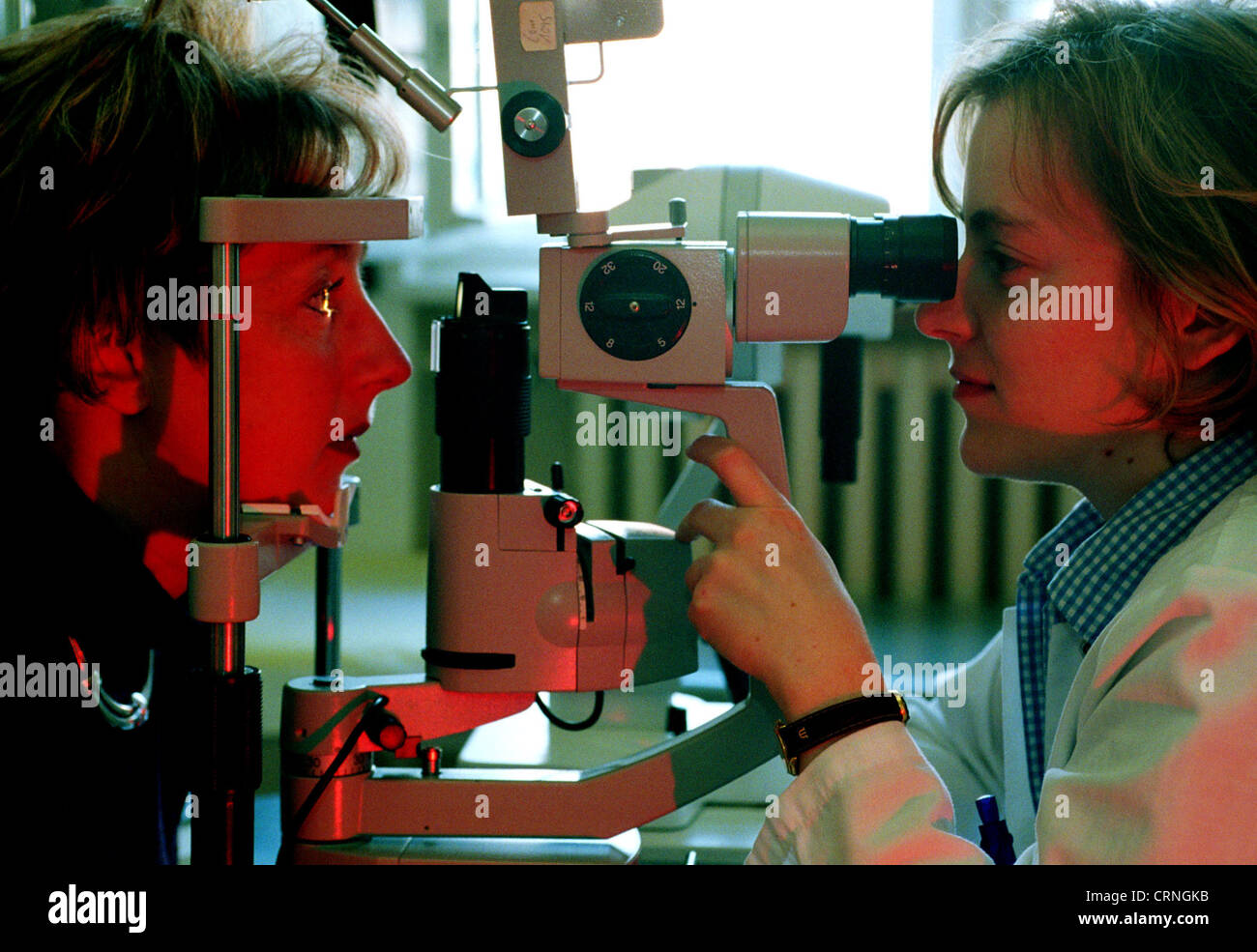 Eye examination, Berlin Stock Photo - Alamy