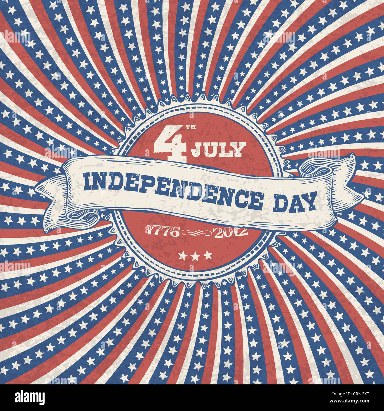 Independence day vintage poster design Stock Photo - Alamy