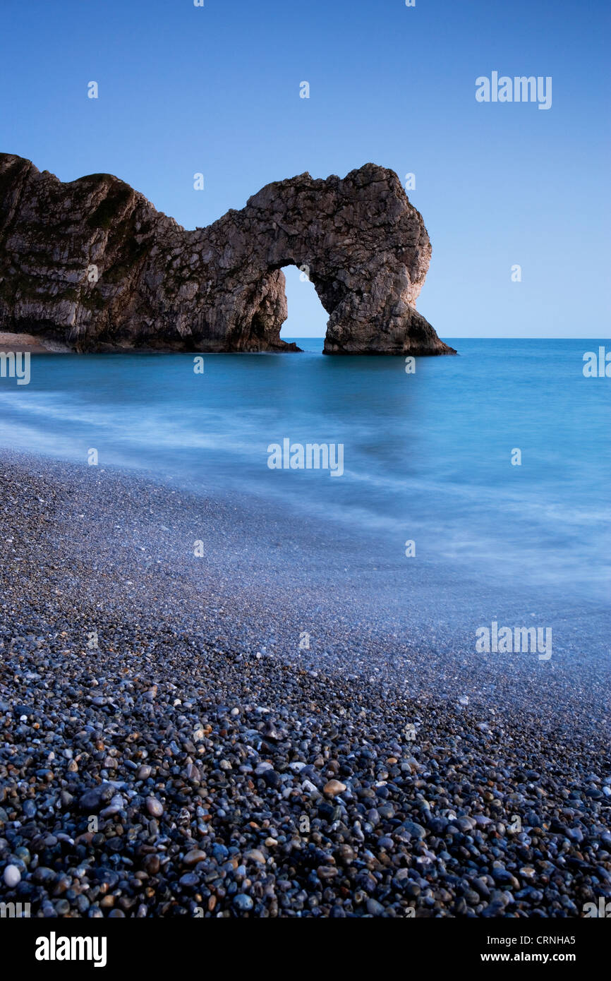 Durdle Door, a natural Limestone arch near Lulworth Cove, part of the ...