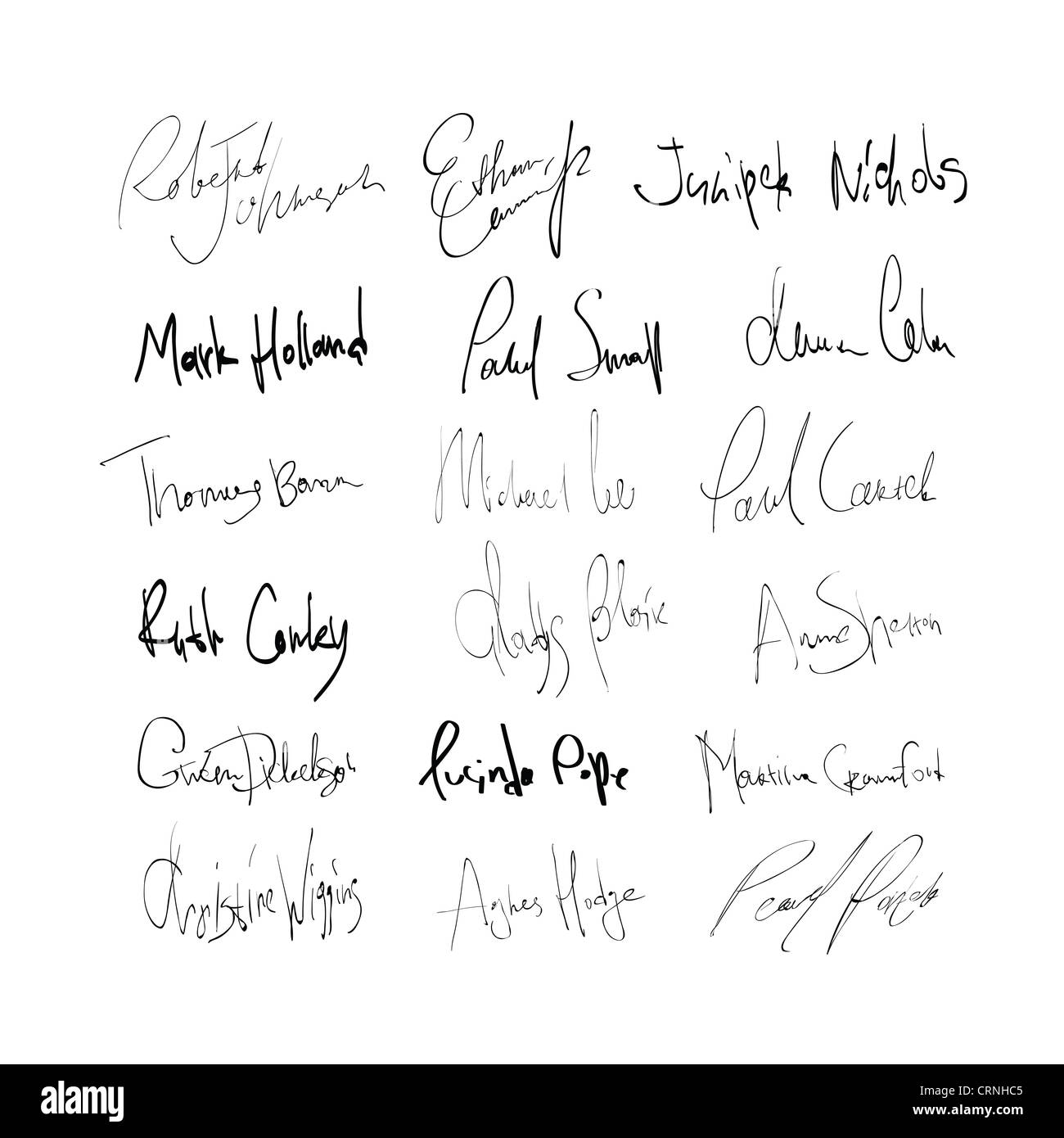 Collection signatures Cut Out Stock Images & Pictures - Alamy