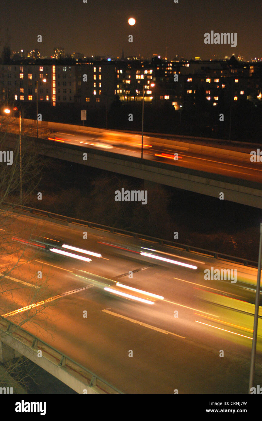 City highway at night Stock Photo - Alamy