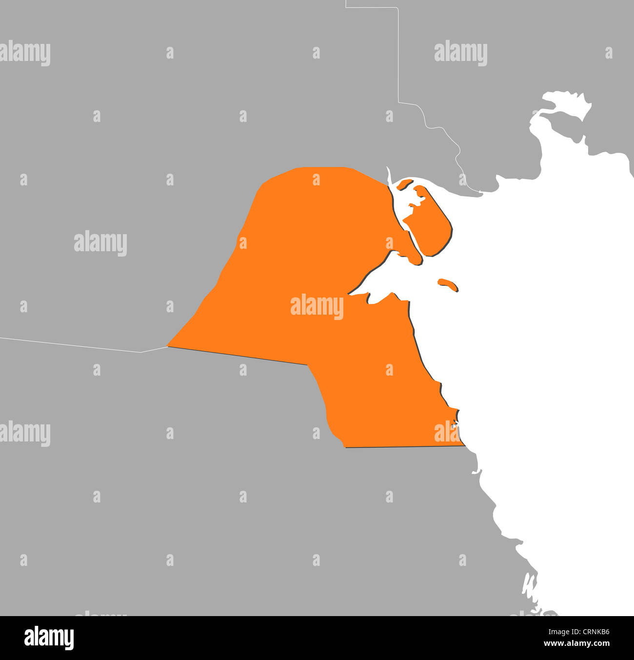 Political map of Kuwait with the several governorates Stock Photo - Alamy