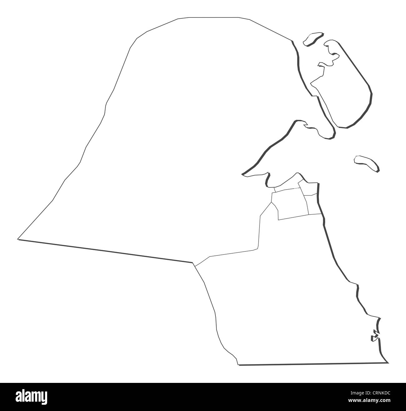 Political map of Kuwait with the several governorates Stock Photo - Alamy