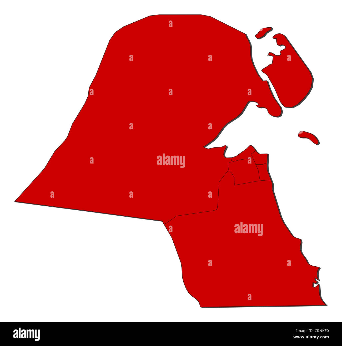 Political map of Kuwait with the several governorates Stock Photo - Alamy