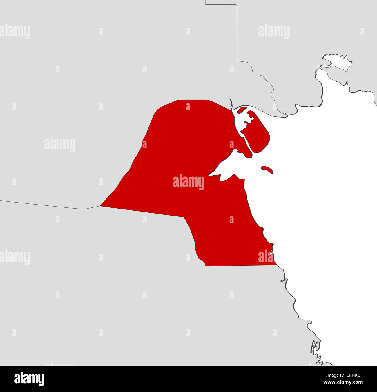Political map of Kuwait with the several governorates Stock Photo - Alamy
