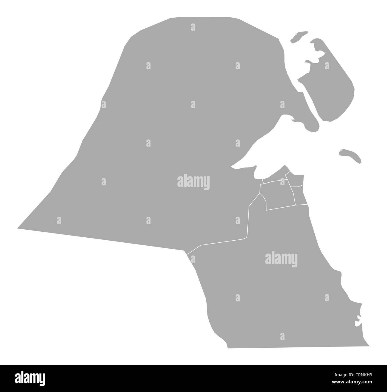 Political map of Kuwait with the several governorates Stock Photo - Alamy