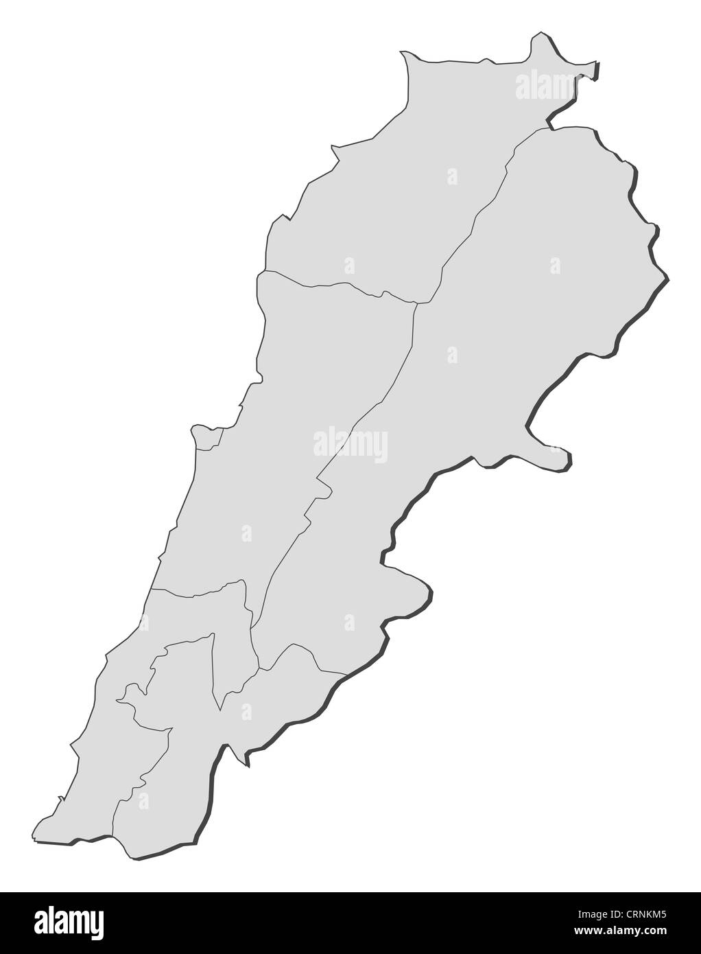 Political map of Lebanon with the several governorates Stock Photo - Alamy