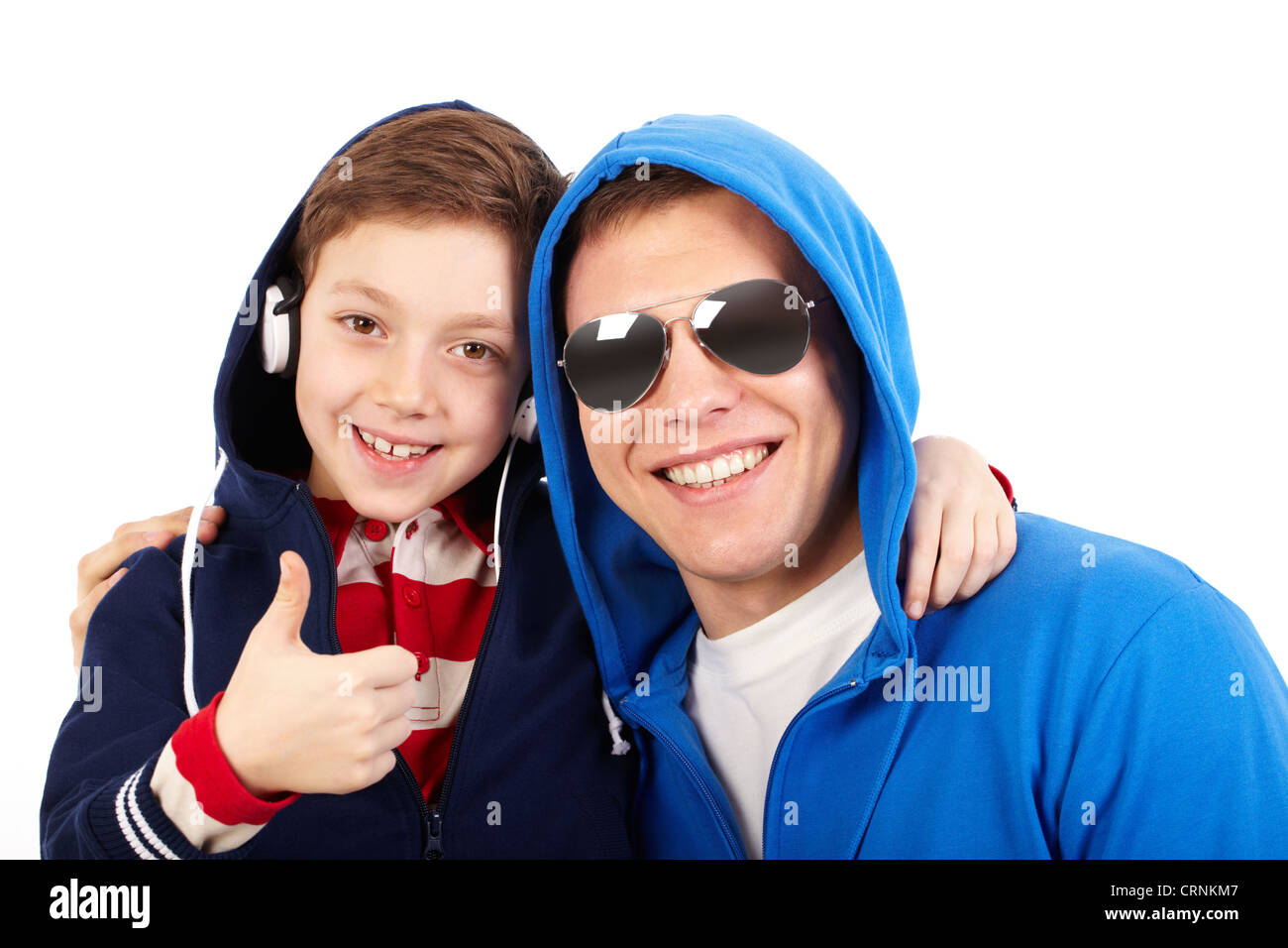 Portrait of a cool boy hanging out with his dad being no less cooler ...