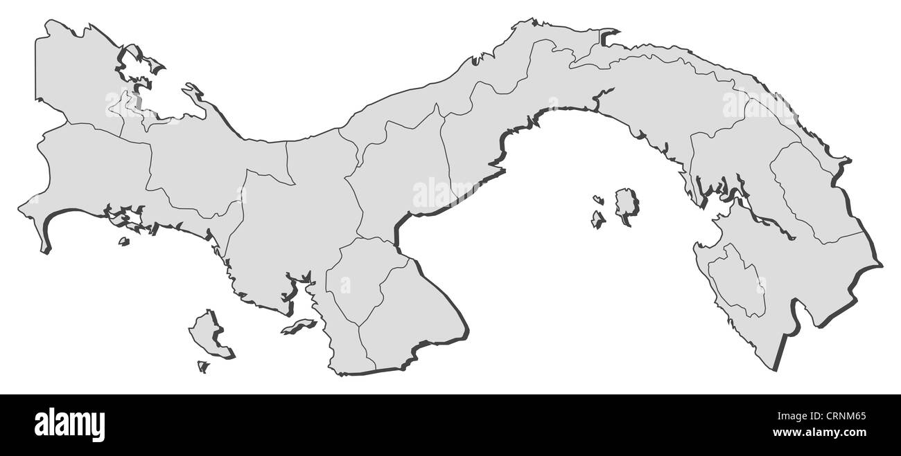 Political map of Panama with the several provinces Stock Photo - Alamy