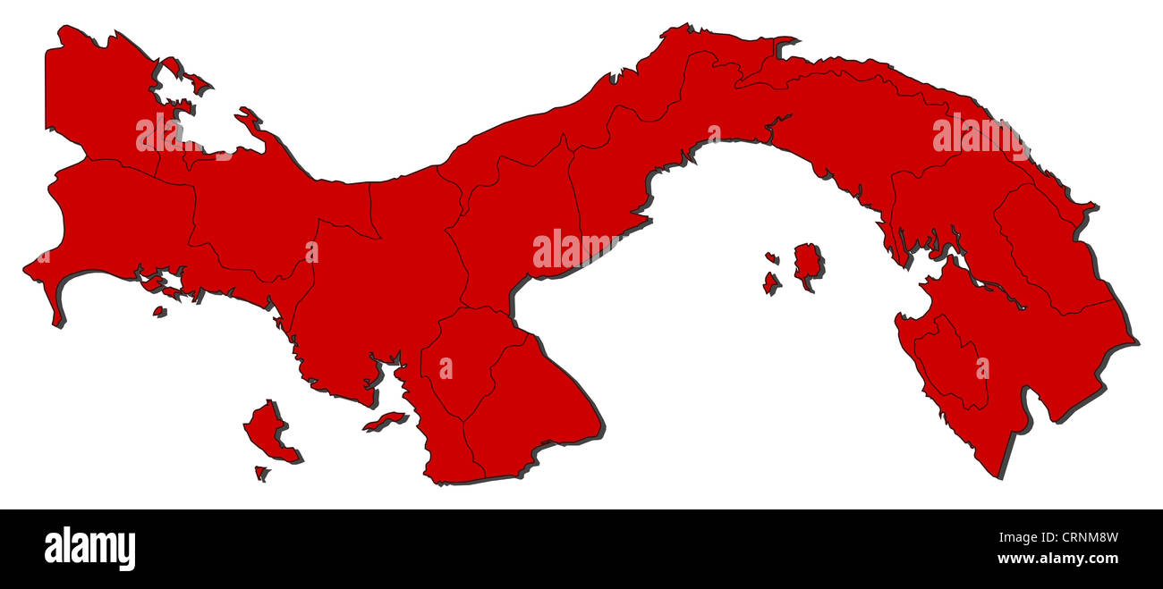 Political map of Panama with the several provinces Stock Photo - Alamy