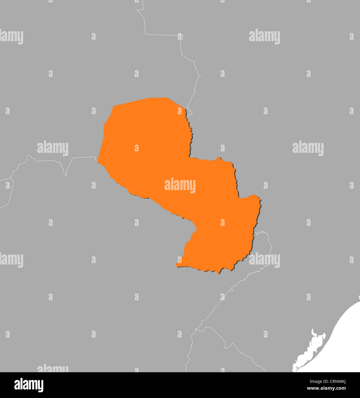 Political map of Paraguay with the several departments Stock Photo - Alamy