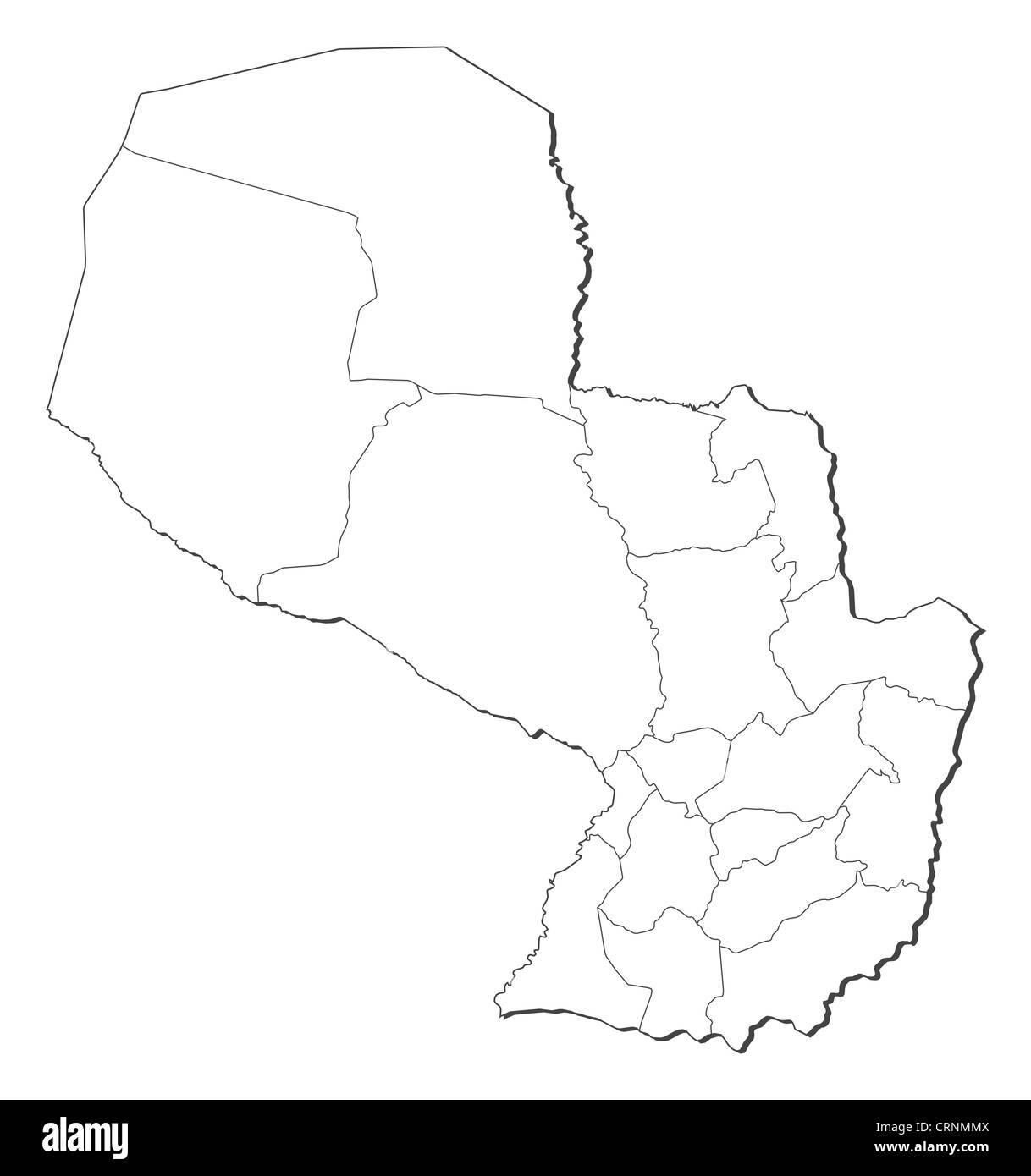 Political map of Paraguay with the several departments Stock Photo - Alamy