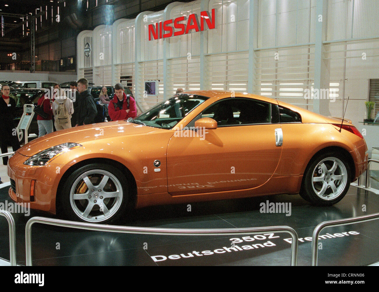 Premiere of the Nissan 350Z for the auto show in Leipzig Stock Photo ...