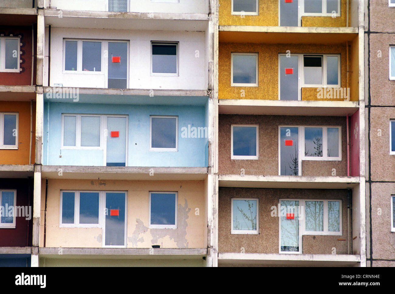Balconies without railings of a tall building in Berlin Stock Photo - Alamy