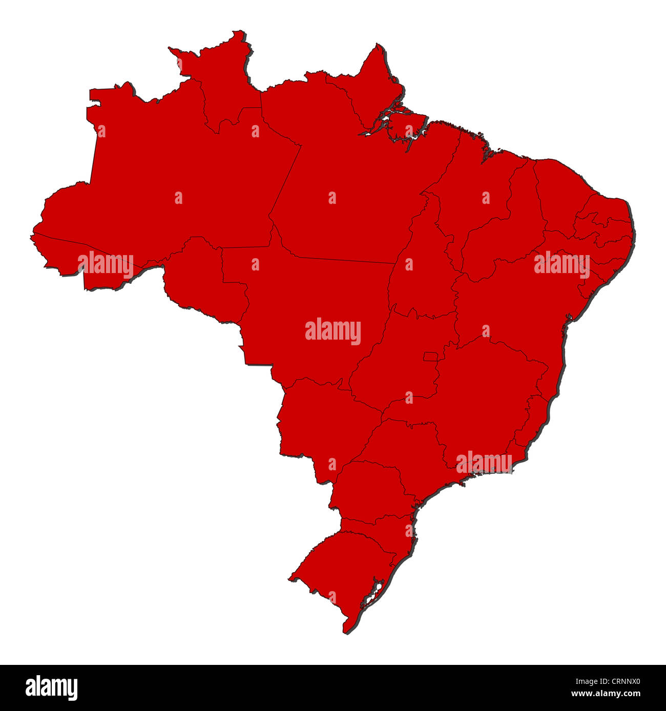 Political map of Brazil with the several states Stock Photo - Alamy
