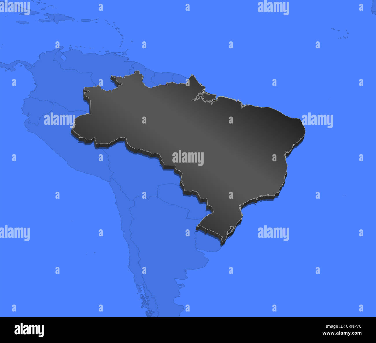 Political map of Brazil with the several states Stock Photo - Alamy
