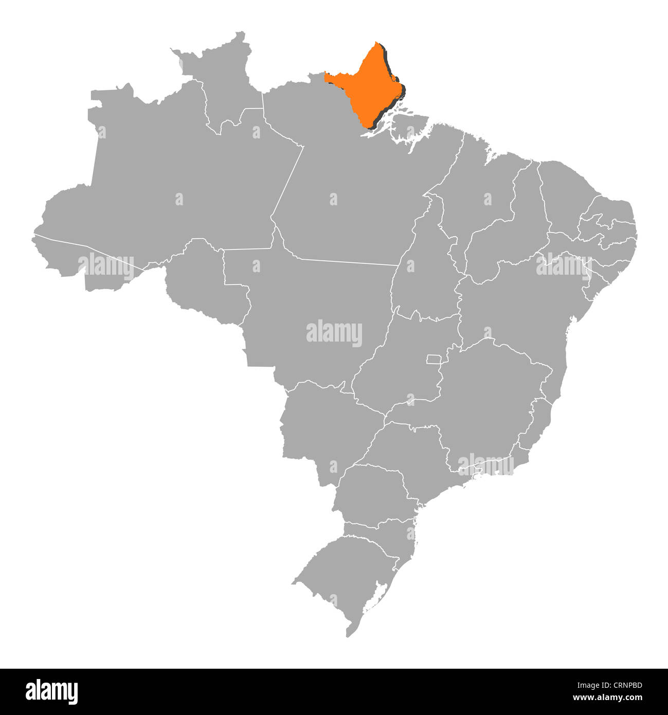 Political map of Brazil with the several states where Amapá is ...