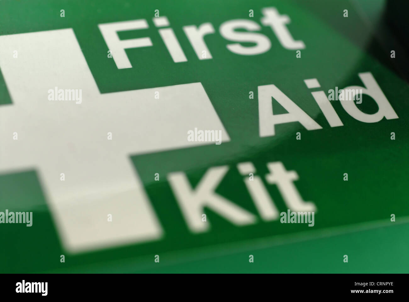 First aid kit in a green box Stock Photo - Alamy