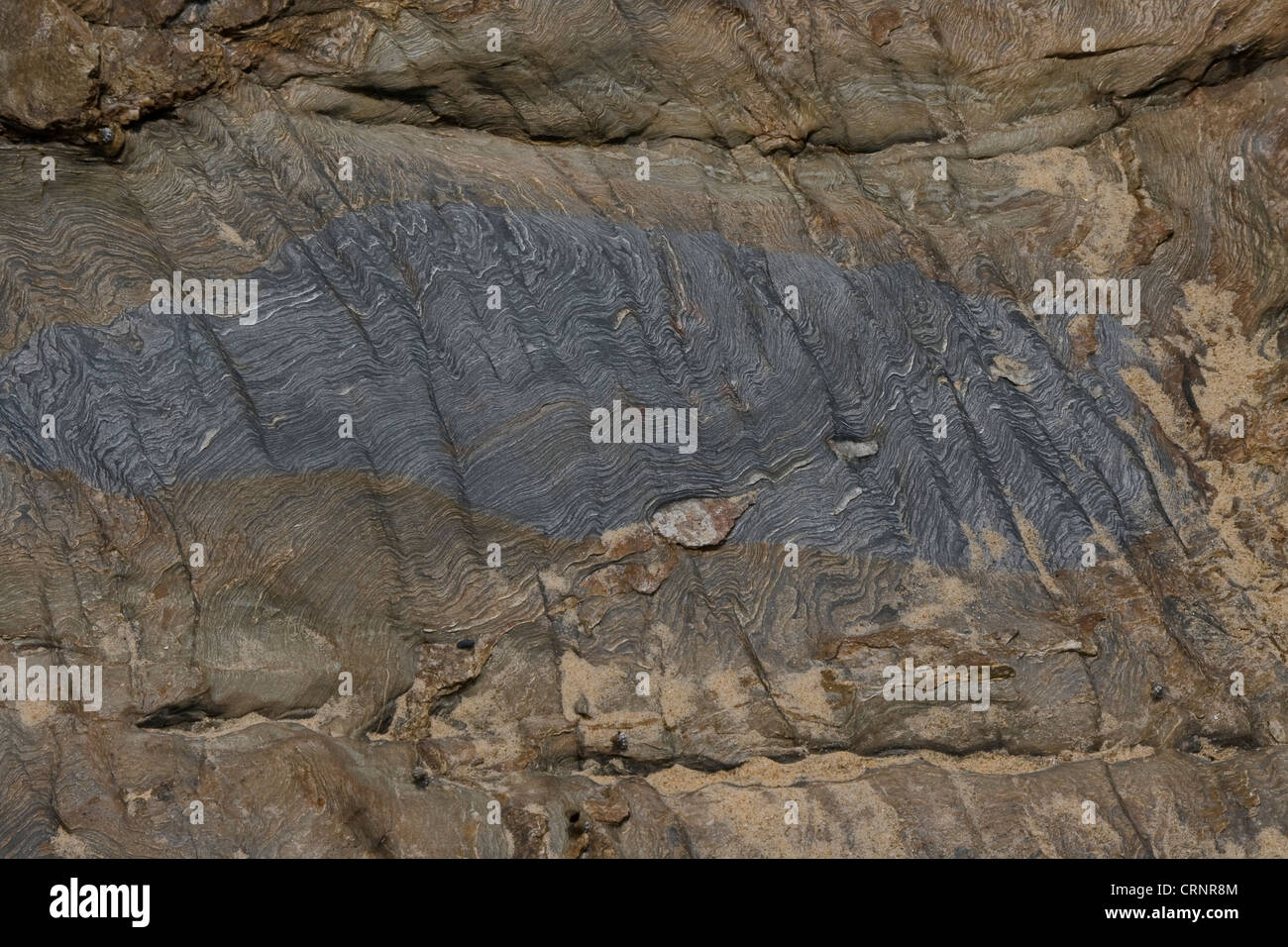weathering, texture and colour in the rocks at Valla Beach Stock Photo ...