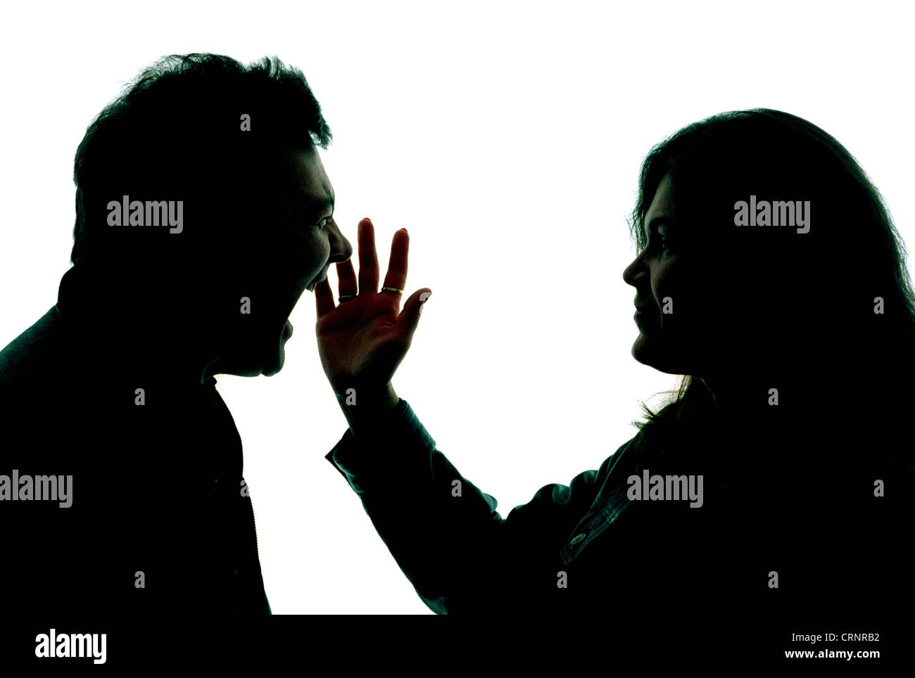 Man woman silhouette fight hi-res stock photography and images - Alamy