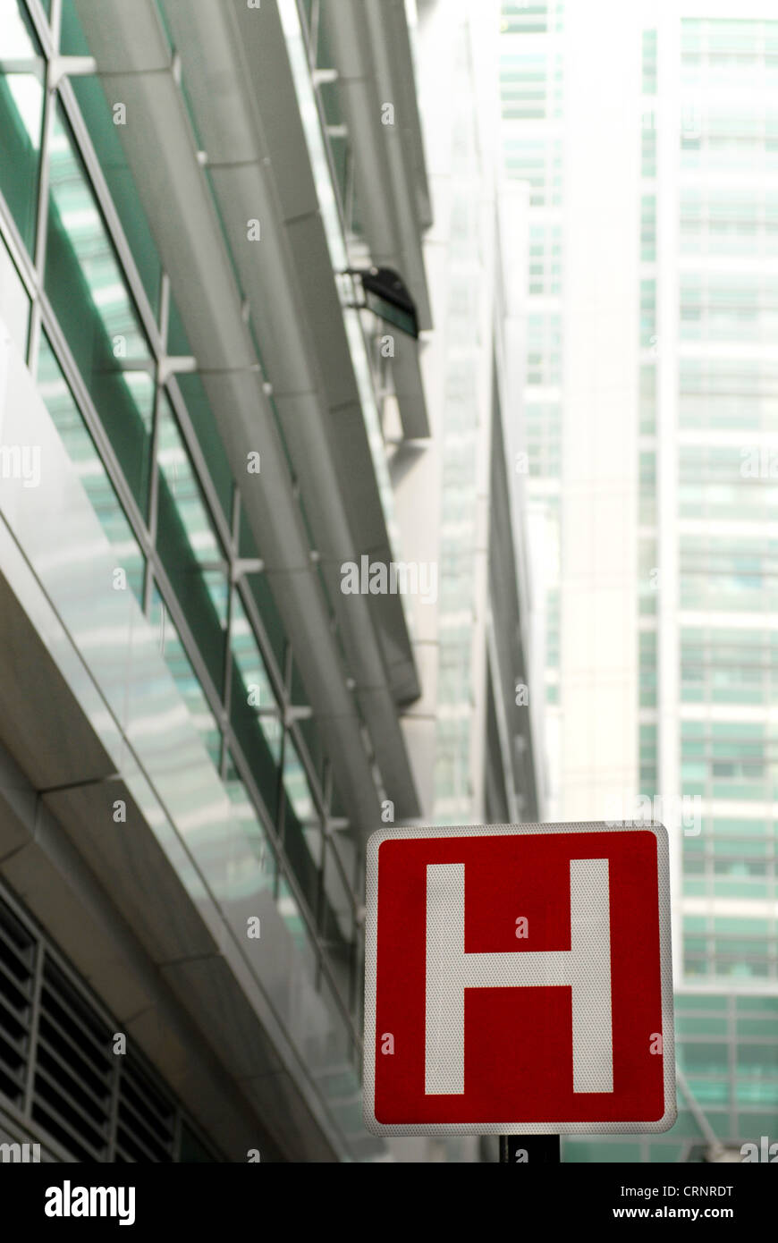 "H" sign is a universal sign representing the presence of a hospital ...