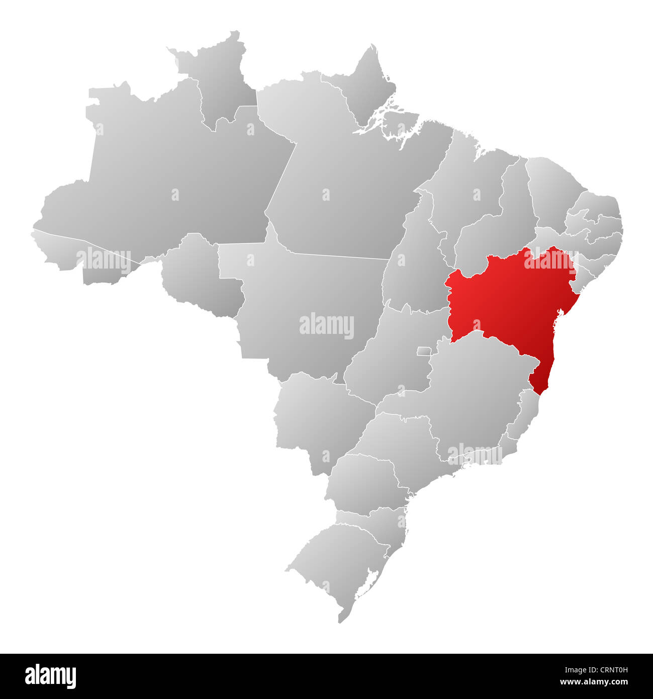Political map of Brazil with the several states where Bahia is ...
