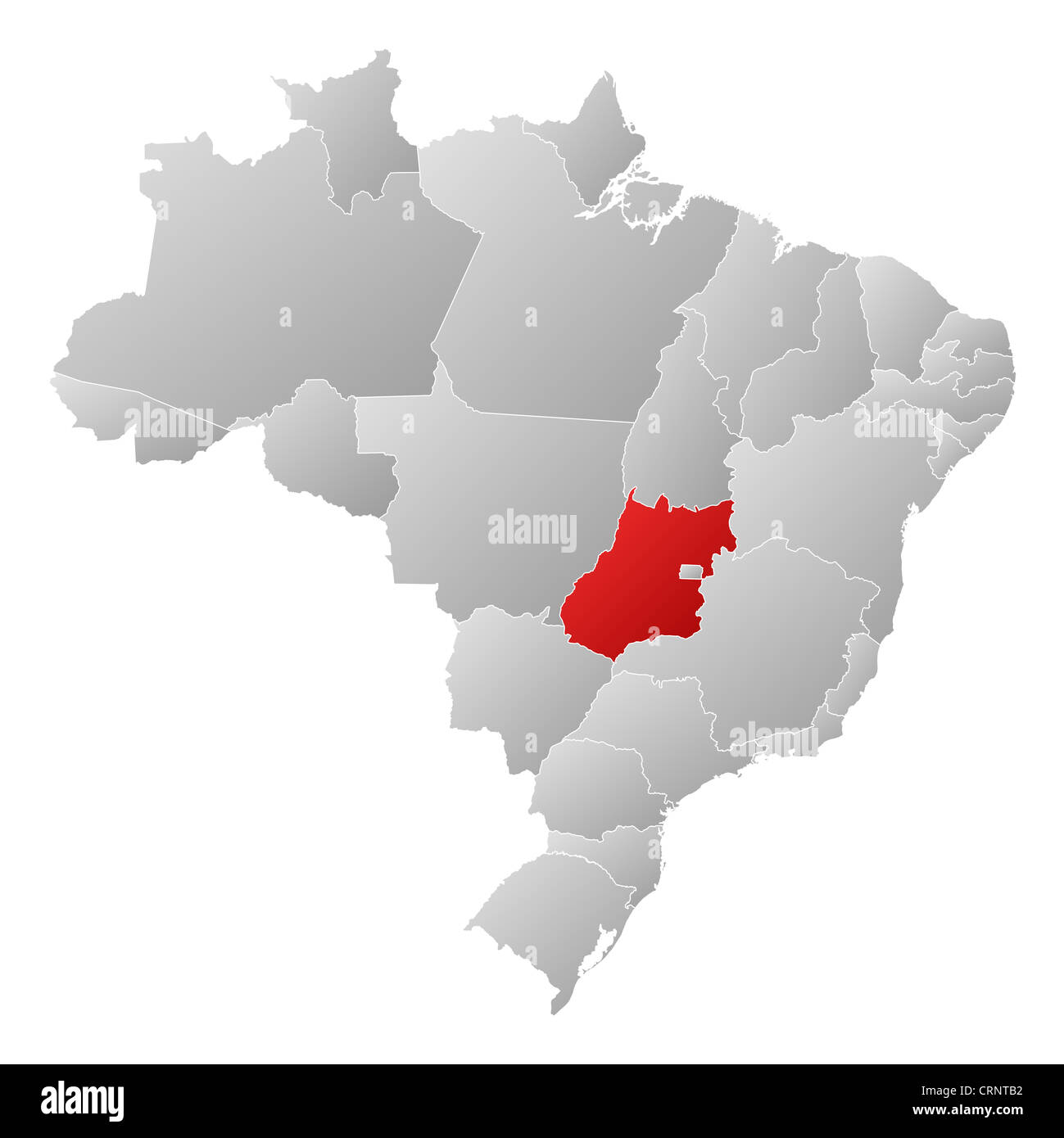 Political map of Brazil with the several states where Goiás is ...