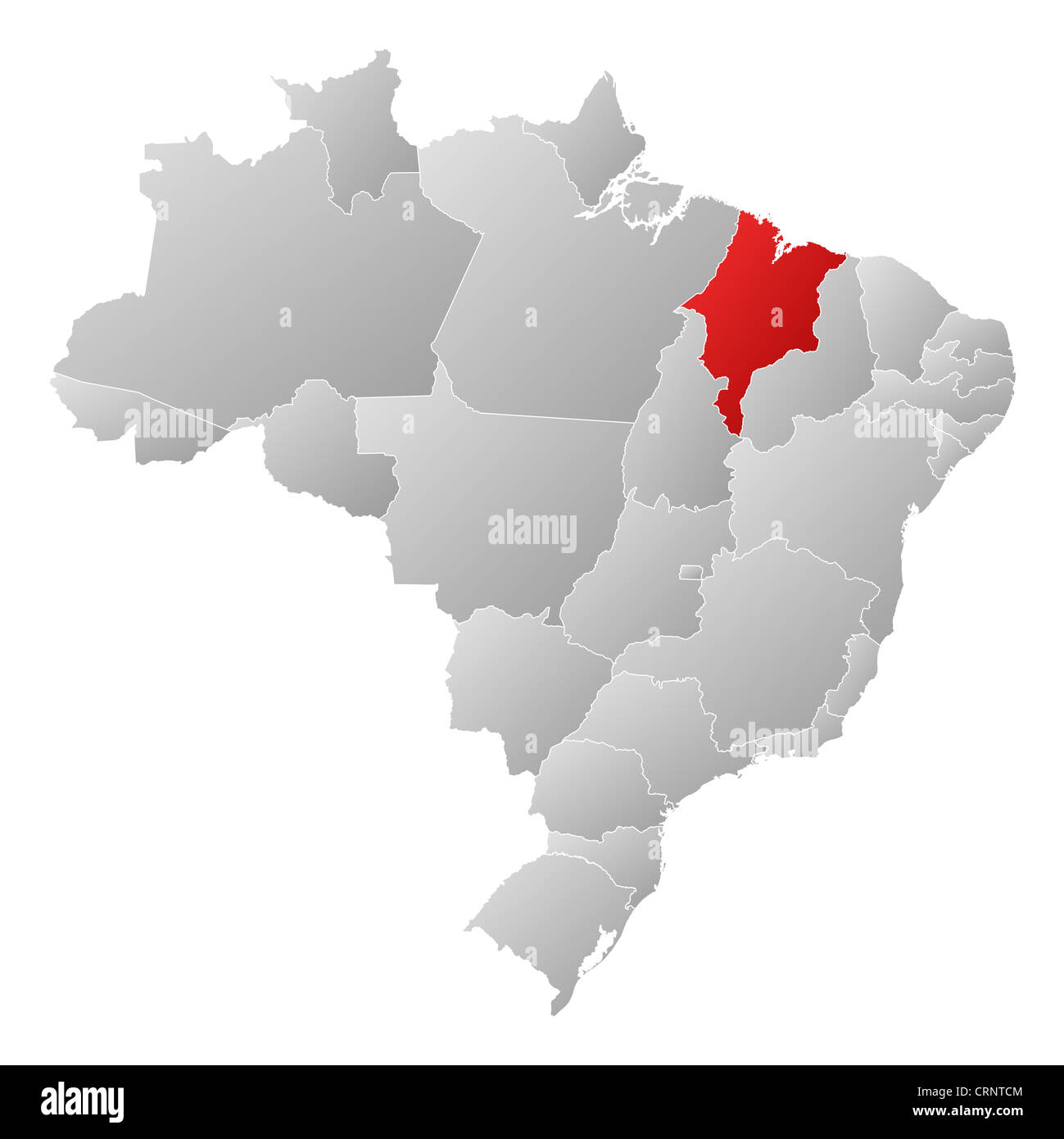 Political map of Brazil with the several states where Maranhão is ...