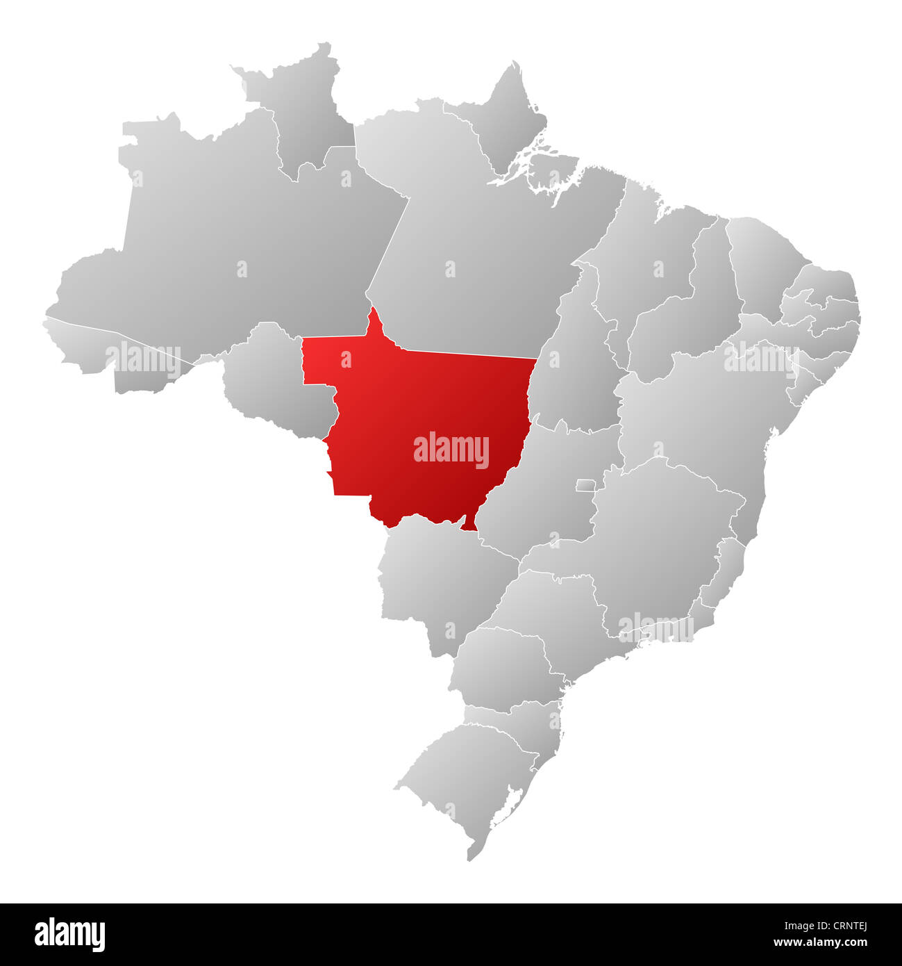 Political map of Brazil with the several states where Mato Grosso is ...