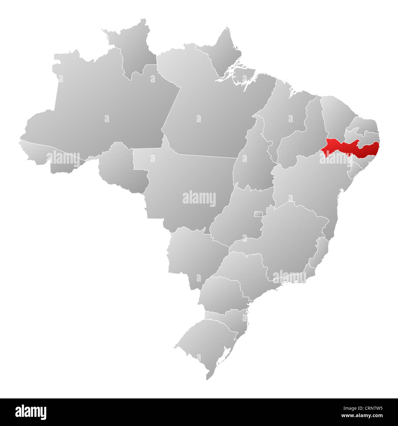 Political map of Brazil with the several states where Pernambuco is ...