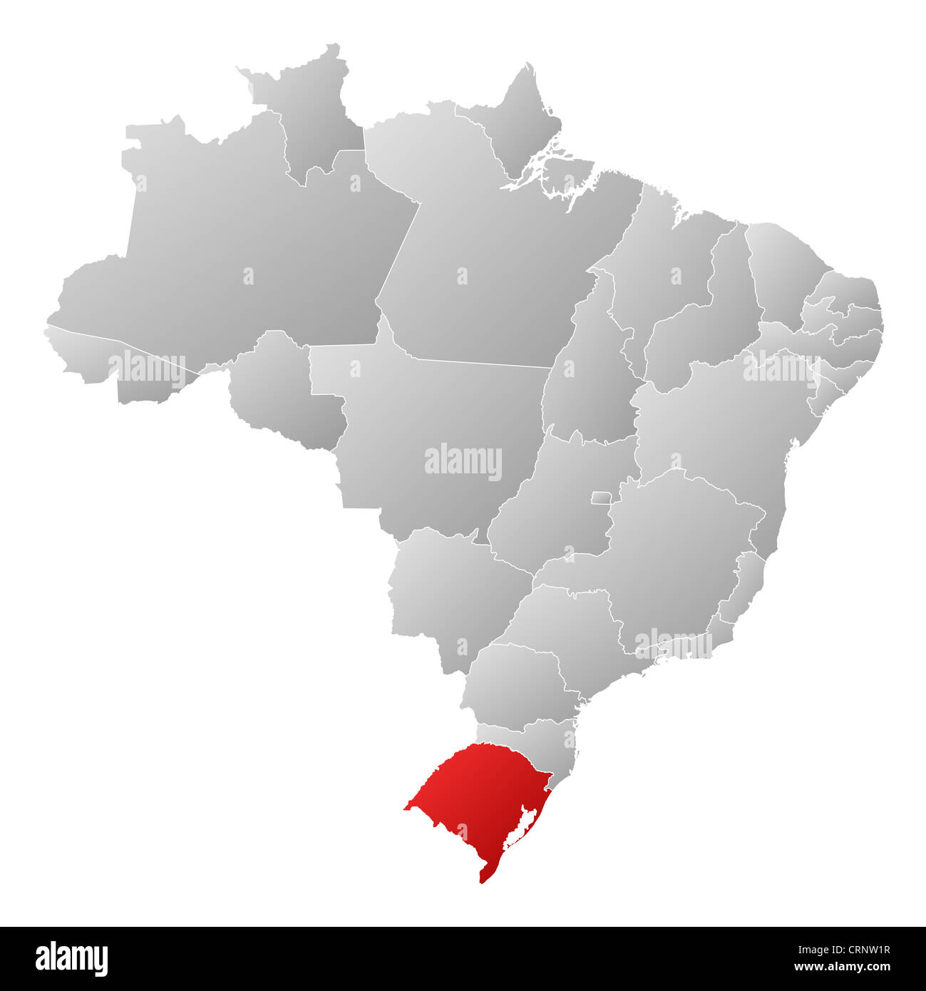 Political map of Brazil with the several states where Rio Grande do Sul ...