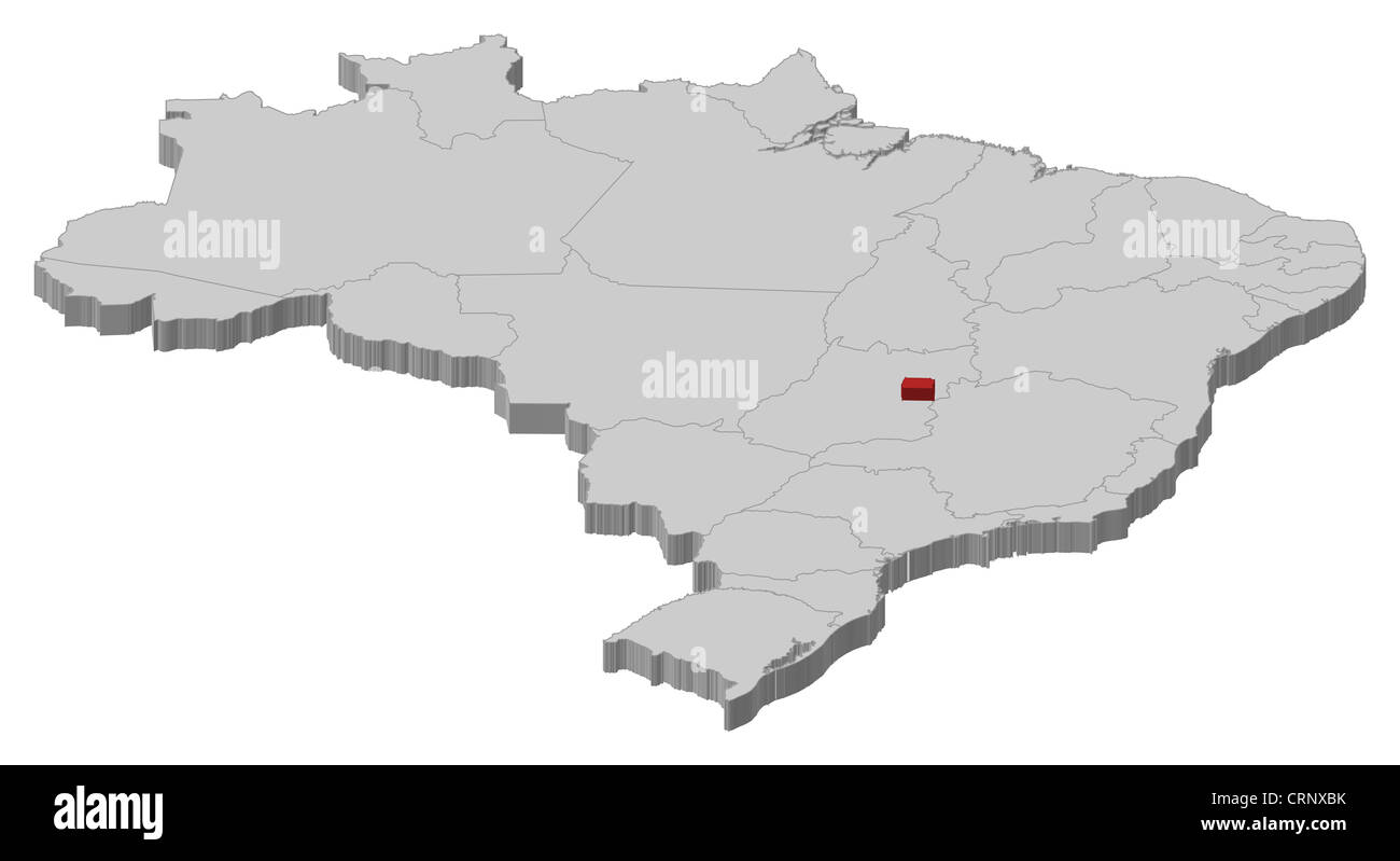 Political map of Brazil with the several states where Brazilian Federal ...