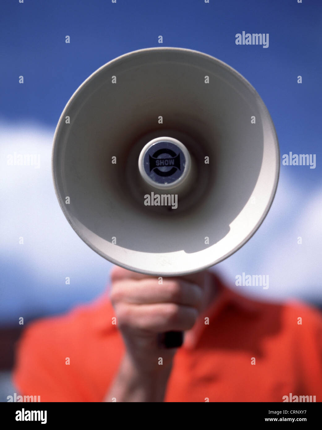 Megaphone from the front Stock Photo - Alamy