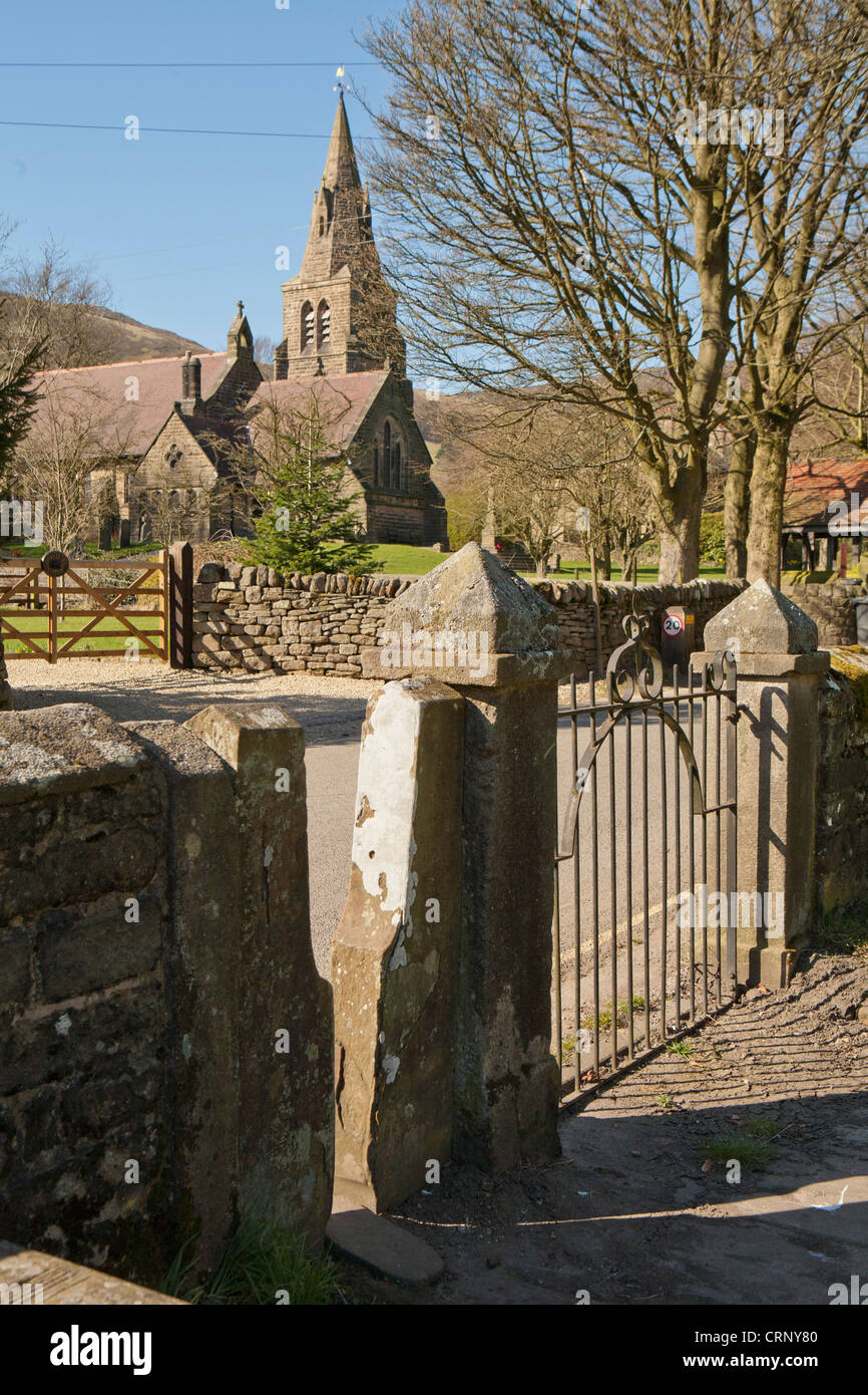 Edale village church, Peak District, Derbyshire, England, UK Stock ...