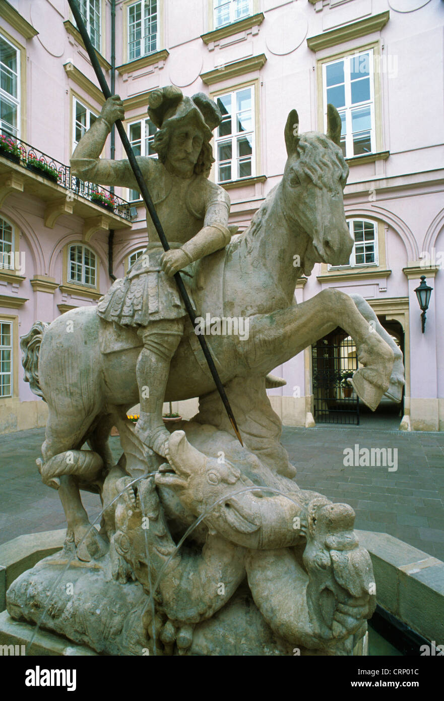 Slovakia, Bratislava, St George and the Dragon statue Stock Photo - Alamy