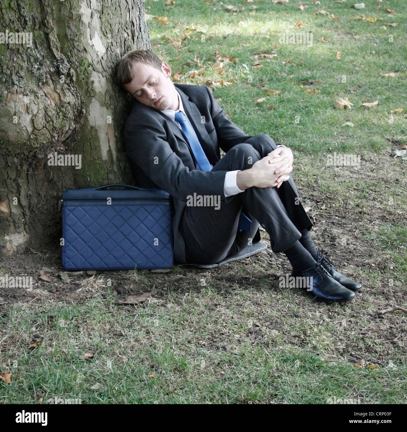 A homeless business man in the park Stock Photo - Alamy