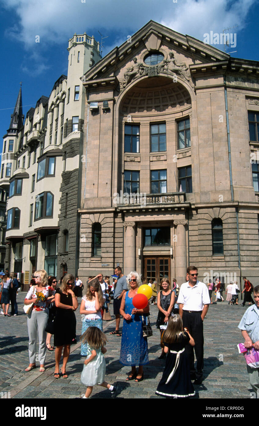 Latvia, Riga, street scene, people Stock Photo - Alamy